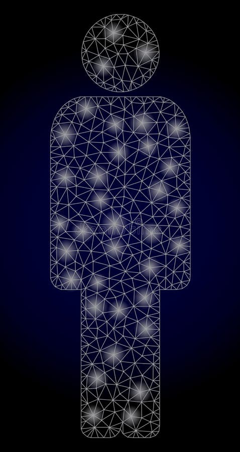 Bright Web Net Person with Glare Spots Stock Vector - Illustration of ...