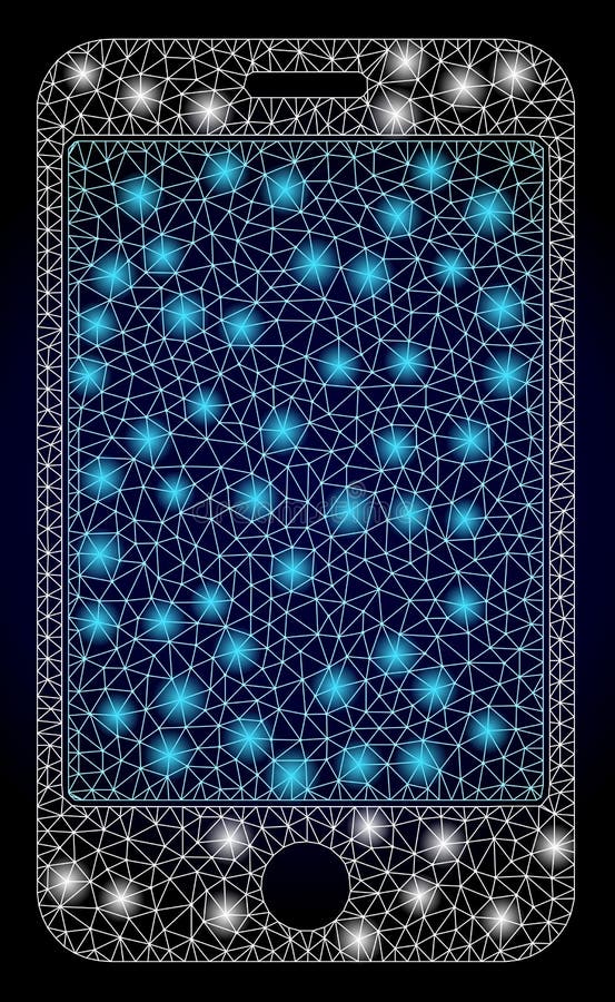 Bright Web Net Phone Screen with Glare Spots Stock Vector ...