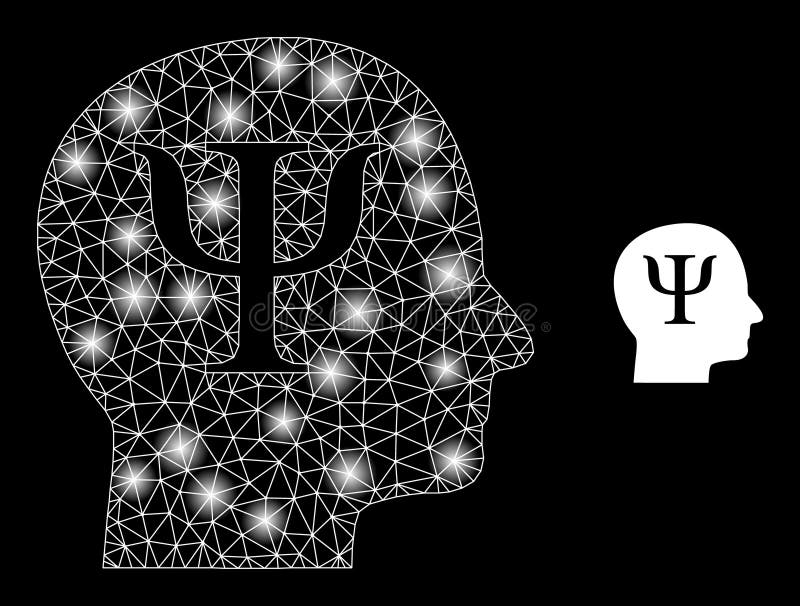Bright Web Net Psychology Icon with Glare Spots Stock Vector ...