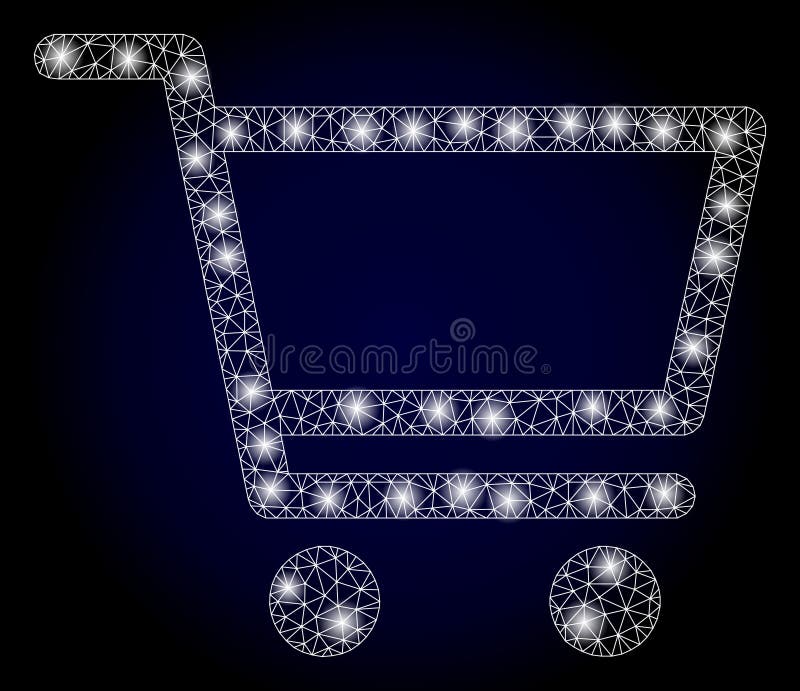 Bright Web Net Shopping Cart with Lightspots Stock Vector ...