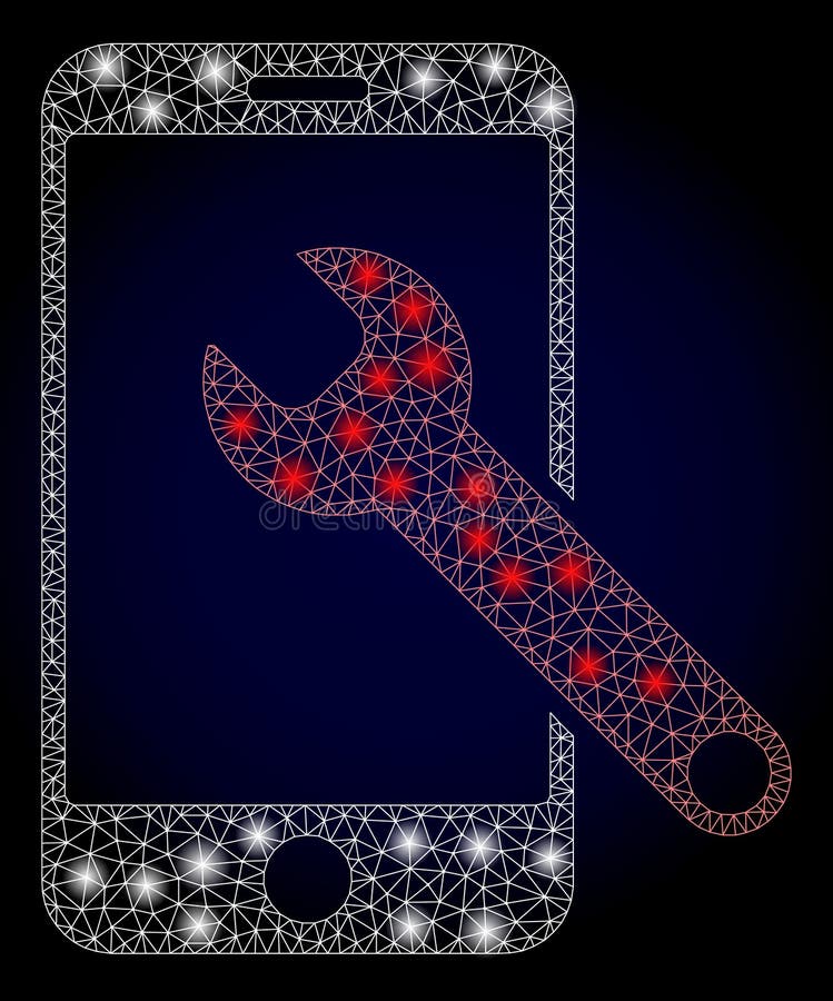 Bright Web Net Smartphone Repair with Lightspots Stock Vector ...