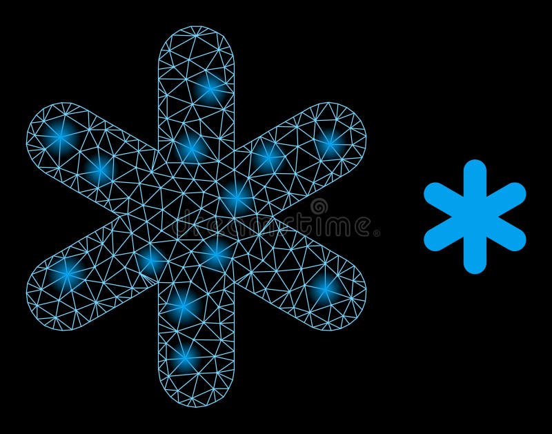 Bright Web Net Snowflake Icon with Glare Spots Stock Vector ...