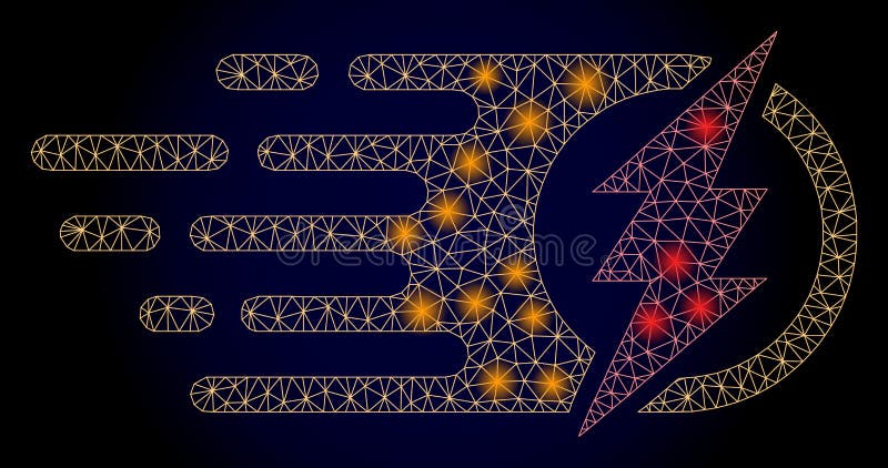 Bright Web Network Electric Spark with Glare Spots Stock Vector ...