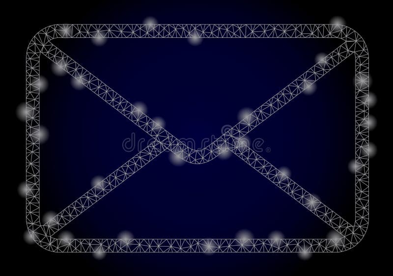 Bright Web Network Envelope with Light Spots Stock Vector ...