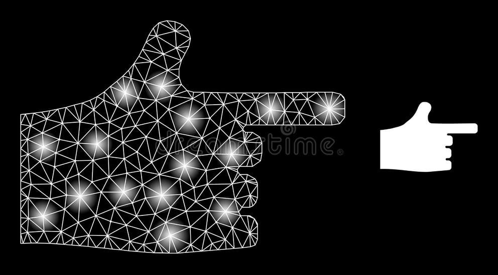 Bright Web Network Index Finger Icon with Lightspots Stock Vector ...