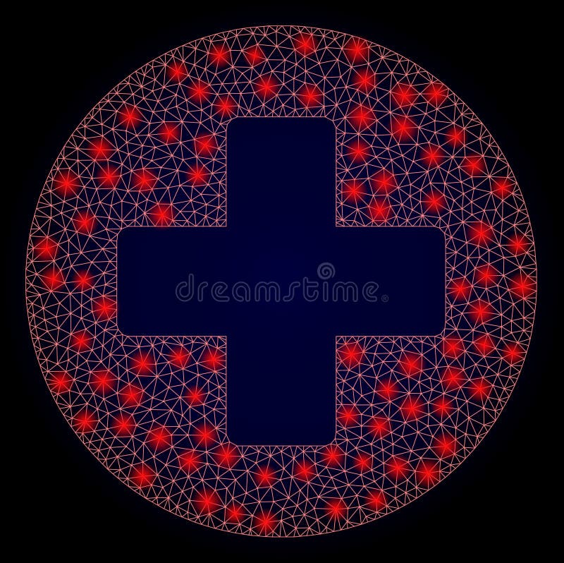 Bright Web Network Medical Cross with Light Spots Stock Vector ...