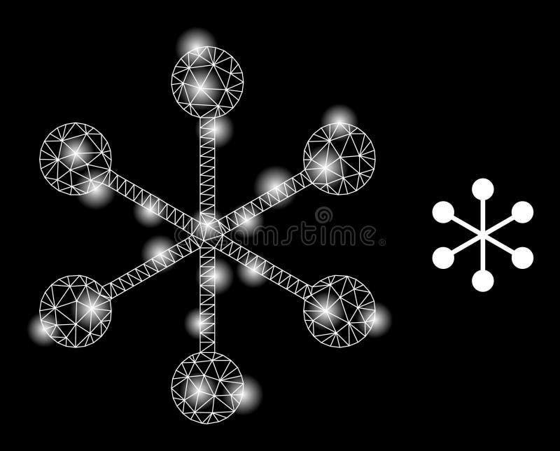 Bright Web Network Net Structure Icon with Glare Spots Stock Vector ...