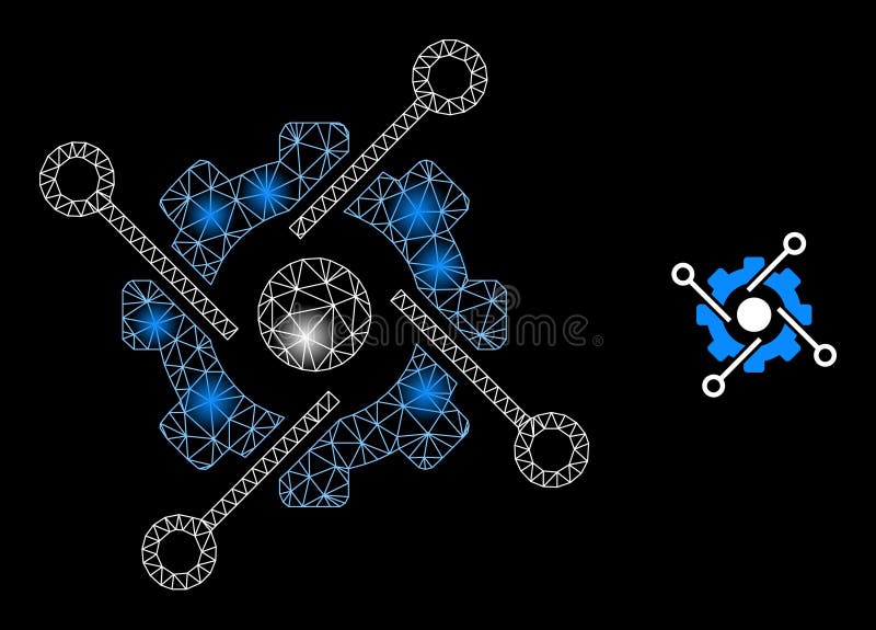 Bright Web Network Smart Development Icon with Glare Spots Stock Vector ...