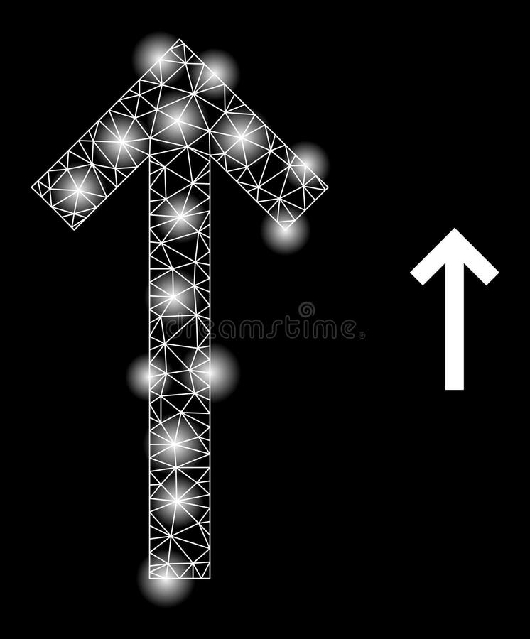 Bright Web Network Up Direction Arrow Icon with Glare Spots Stock ...