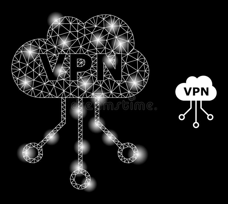 Bright Web Network VPN Cloud Icon with Glare Spots Stock Vector ...