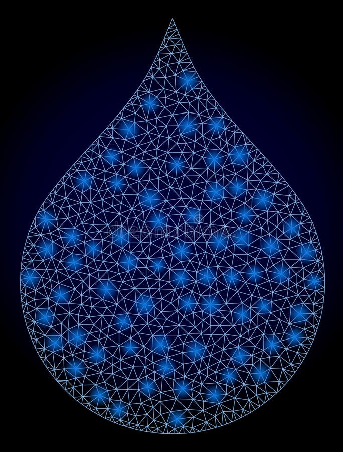 Bright Web Network Water Drop with Lightspots Stock Vector ...