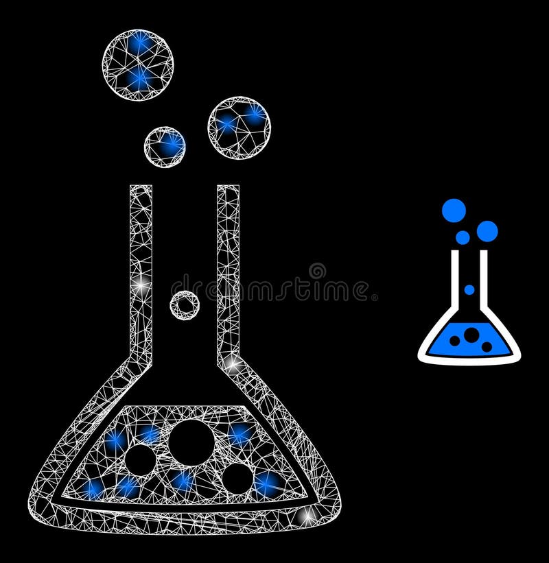Bright Web Reaction Flask with Bright Glare Spots Stock Vector ...