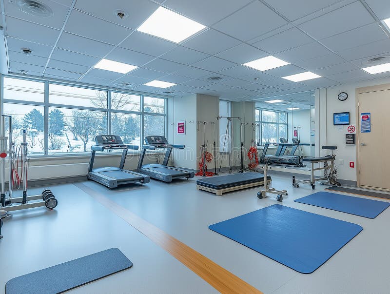 Bright Welcoming Physical Therapy Room Equipped Exercise Tools ...