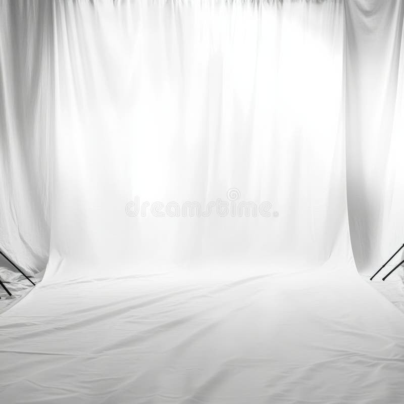Bright White Backdrop in Photography Studio with Soft Lighting and ...
