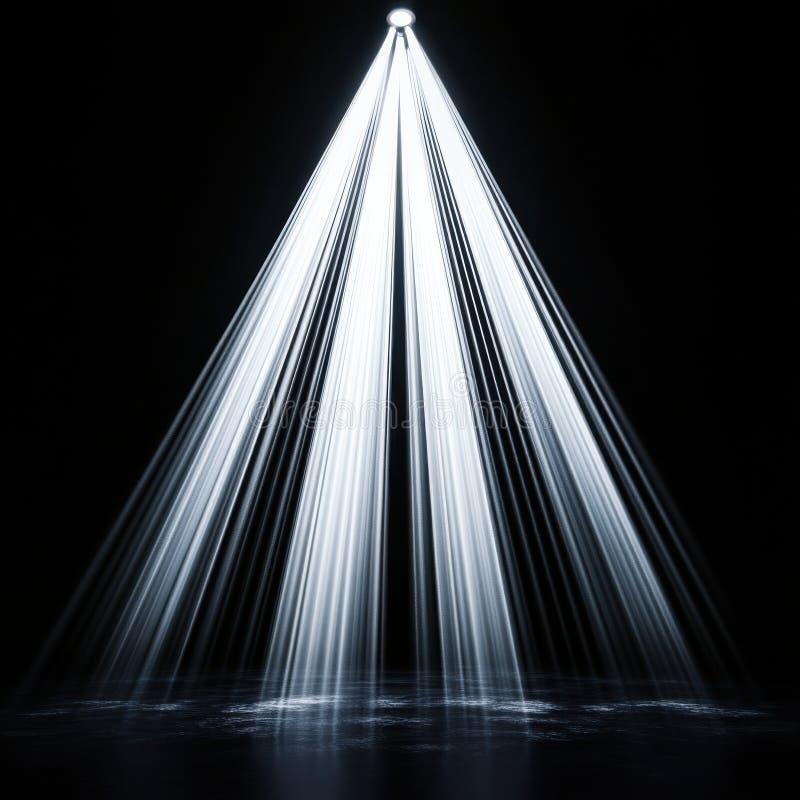 Bright White Beams of Light Shining in Darkness Stock Illustration ...
