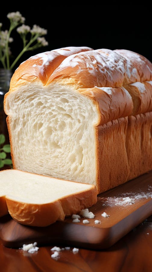 Bright White Bread Contrasting with a Pure White Setting Stock ...