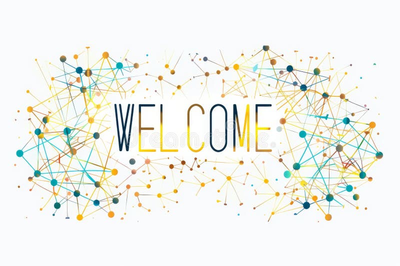 Vibrant Welcome with Geometric Motifs Stock Illustration - Illustration ...