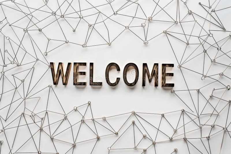 Vibrant Welcome with Geometric Motifs Stock Illustration - Illustration ...