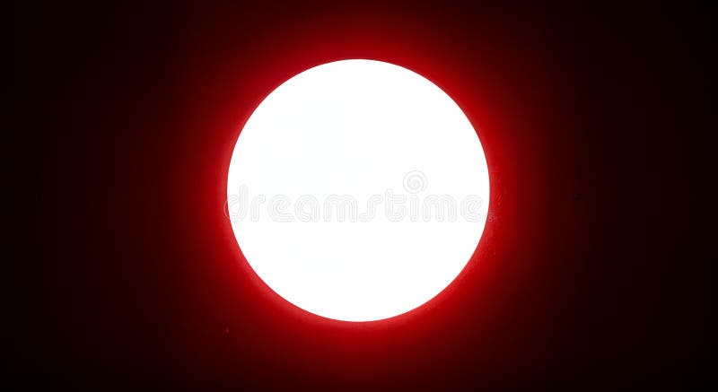 Bright Light Circle with Red Glow, Simple Design, Abstract Shape ...