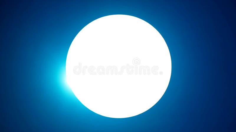 Bright White Circle with Light Flare on a Blue Gradient Background ...