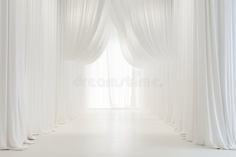 Bright White Curtains Fluttering by Window Stock Image - Image of decor ...