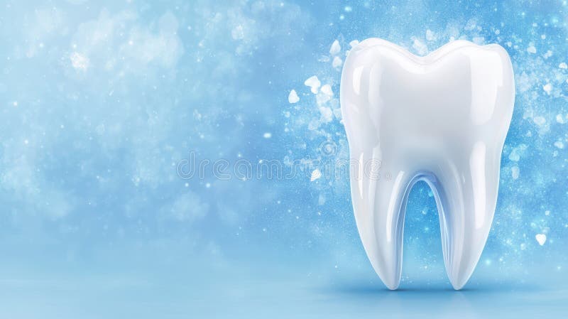 Floating Tooth with Icy Background, Symbolizing Freshness and Oral ...