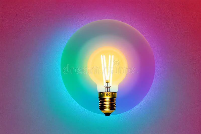 An E27 Light Bulb with a Bright Glow Stock Illustration - Illustration ...
