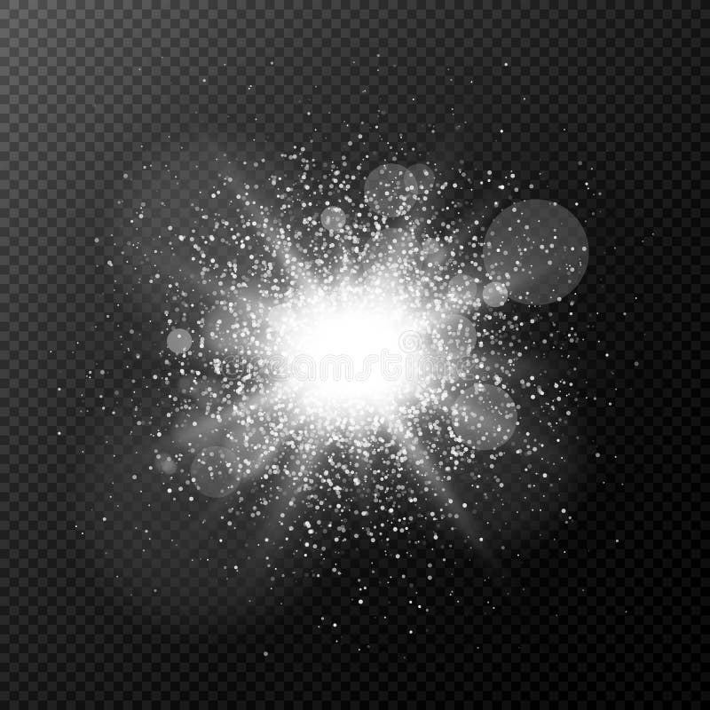 A Bright White Flash with Magical Dust is Isolated on a Transparent ...