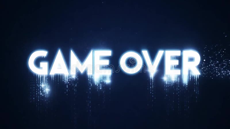 Bright White Game Over Message Displayed on a Dark Background, with ...