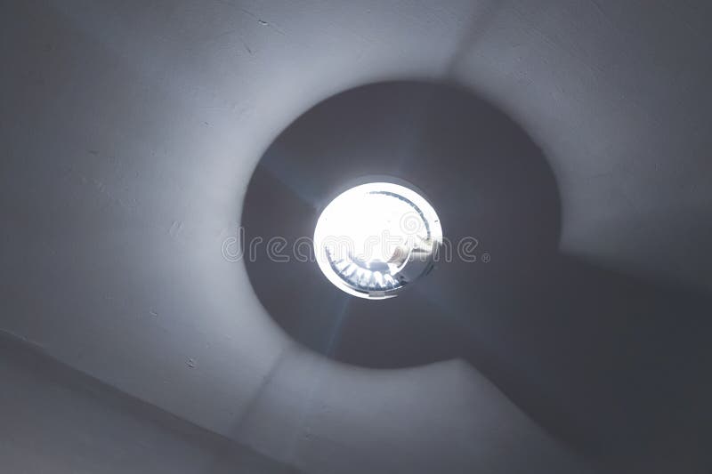Bright White Lamp on the Old Ceiling Stock Image - Image of retro ...