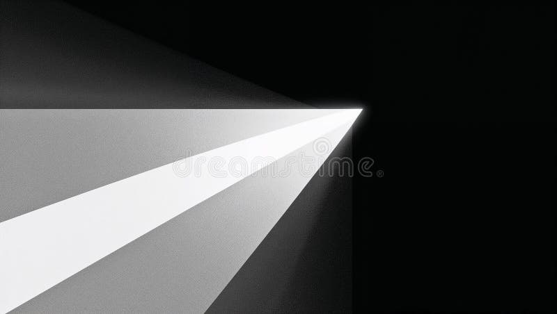 Bright White Light Beam Emerging through Dark Space Landscape Stock ...