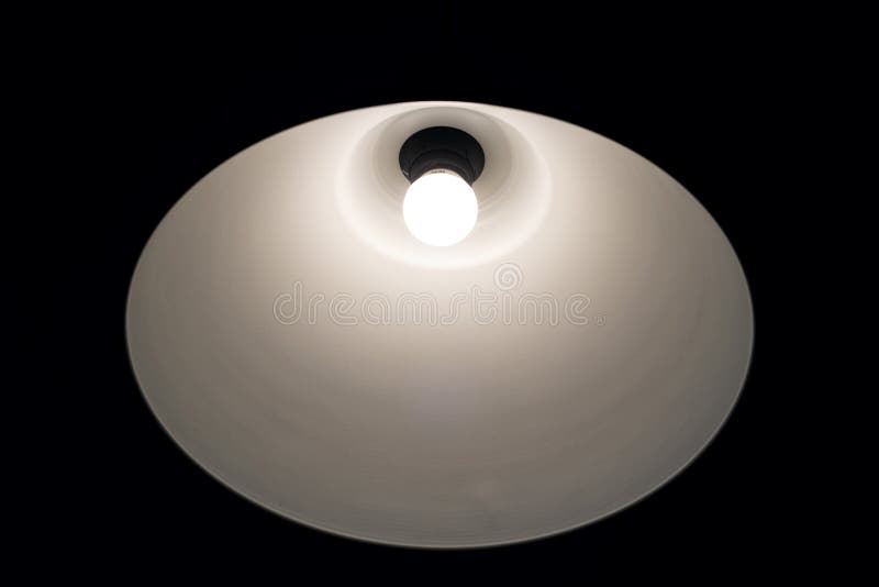 Bright White Light Bulb with White Lamp in Dark Stock Image - Image of ...
