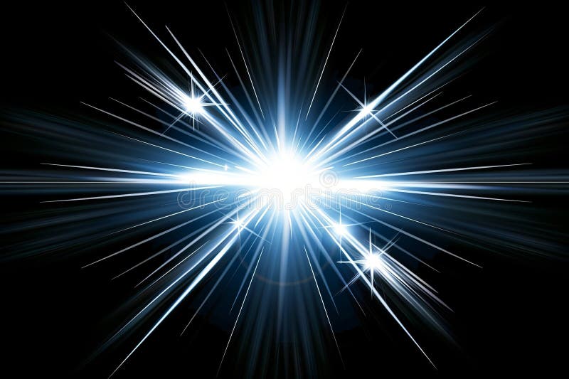 Bright White Light Burst Radiating Beams Black Background Stock Photos ...