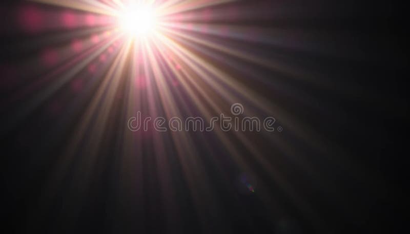 Bright, White Light Source Radiating Multiple Beams Across a Dark ...