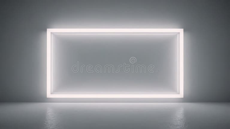 Bright White Rectangular Frame in Minimalist Space, Showcasing Modern ...
