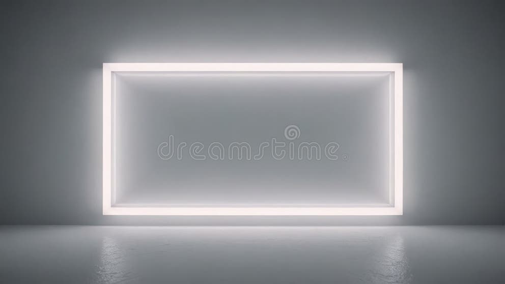 Bright White Rectangular Frame in Minimalist Space, Showcasing Modern ...