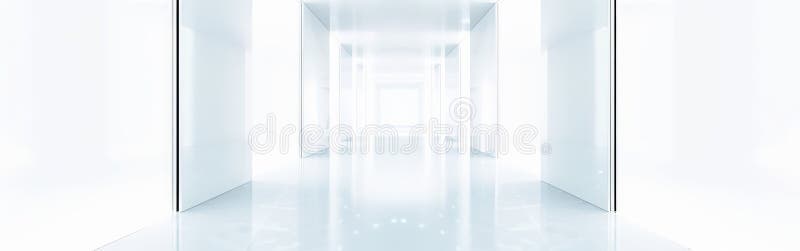 Bright White Room Featuring Glowing Lights in a Modern Design Stock ...