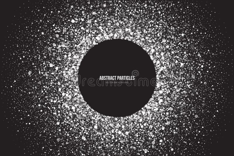 Bright White Shimmer Glowing Particles Round Frame Abstract Background ...