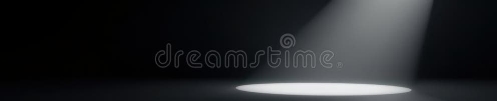 Bright White Spotlight Cone, Dramatic Black Void Backdrop ...