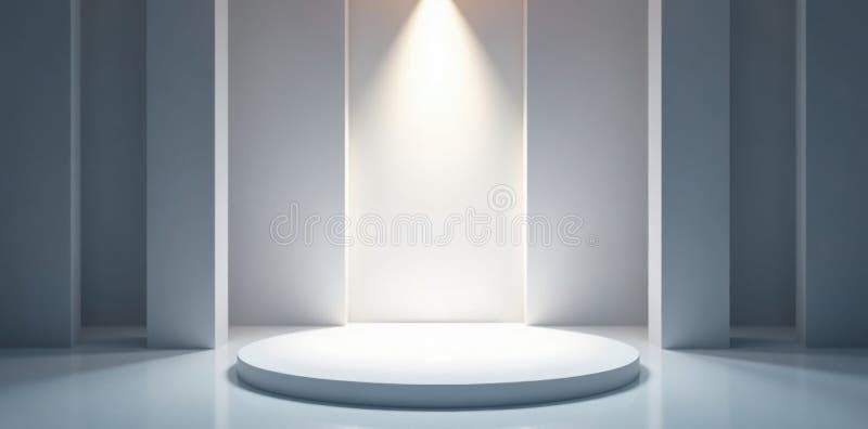 Bright White Stage, Single Spotlight Illuminates Center , Drama, Stage ...