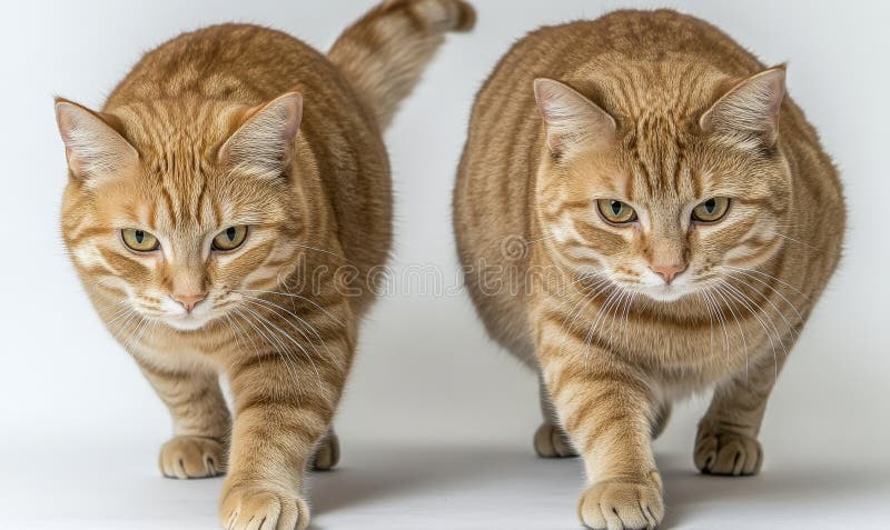 It is a Bright White Surface on Which Two Orange Cats are Walking ...