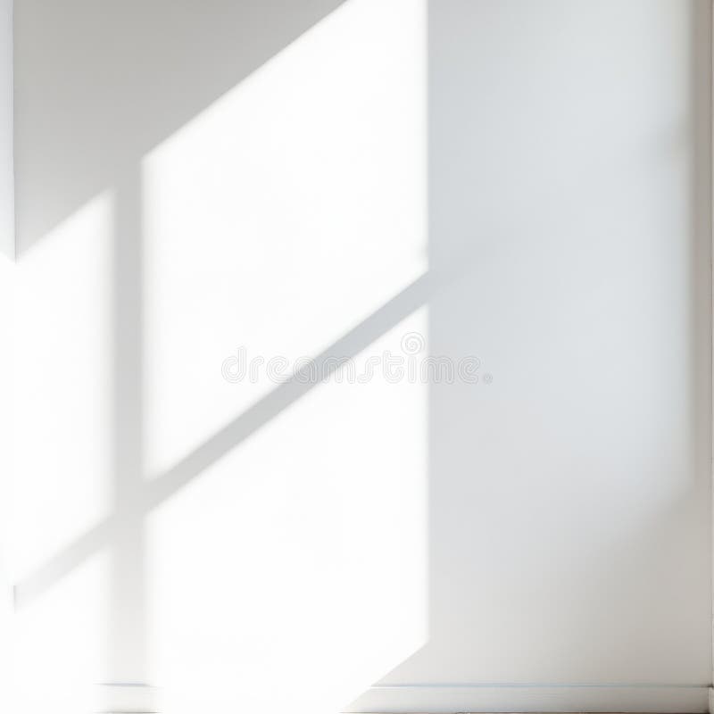 Bright Window Light Shadow on White Wall Interior Design and Minimalist ...