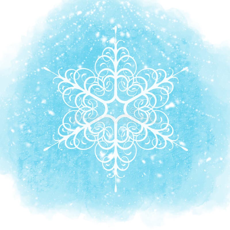 Bright Winter Background with Big Snowflake. Christmas and Winter ...