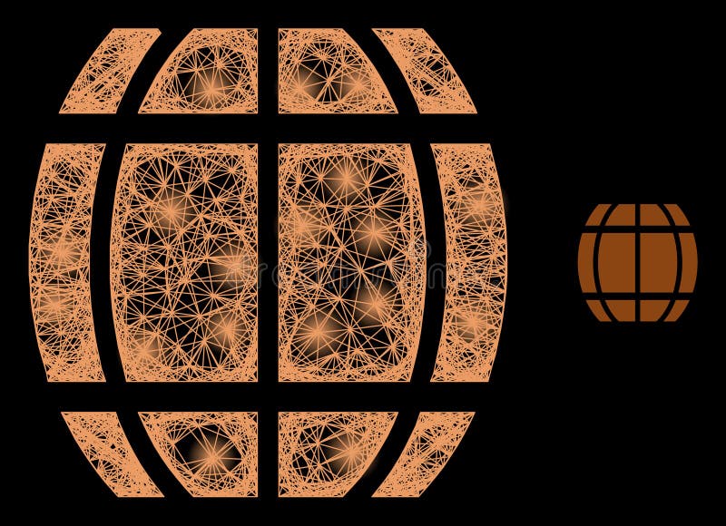 Shiny Hatched Mesh Barrel with Glare Spots Stock Vector - Illustration ...