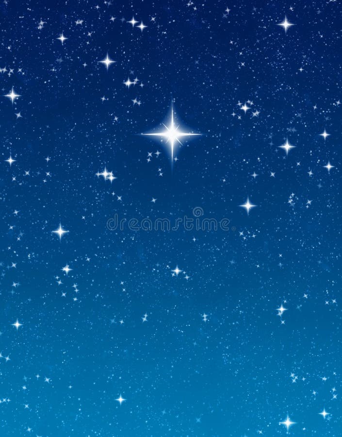 Bright Wishing Star Night Sky Stock Illustration - Illustration of ...