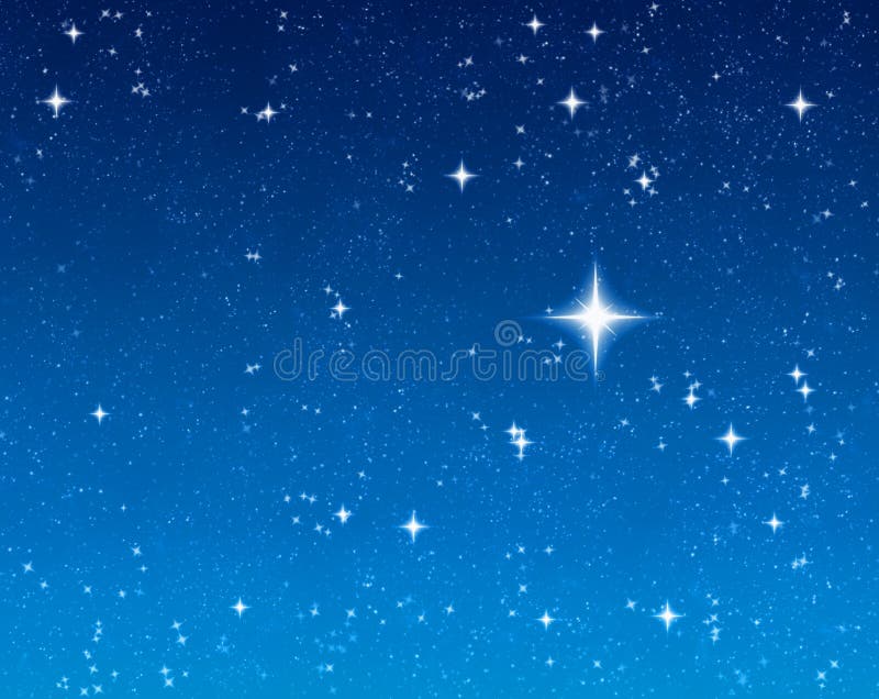 Bright Wishing Star Night Sky Stock Illustration - Illustration of ...