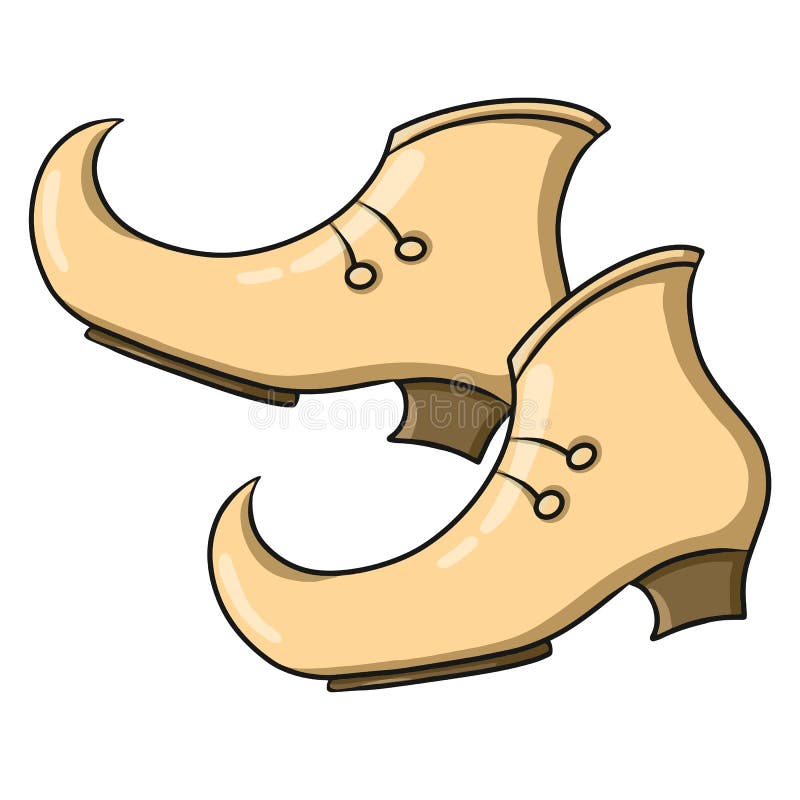 Bright Wizard S Shoes with Sharp Edges, Vector Cartoon Illustration ...