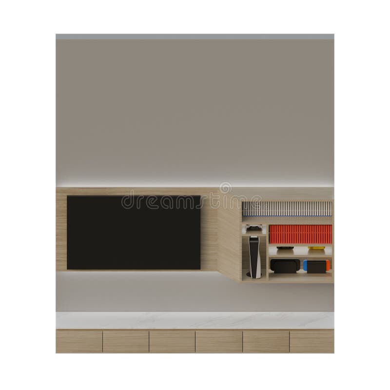 Bright Wood TV Table Top Front View 3D Rendering Illustration Stock ...