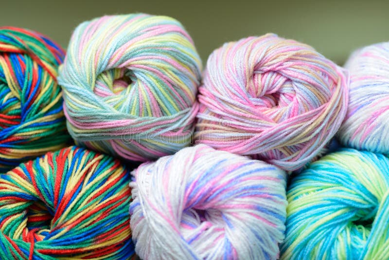 Multicolored Ball of Wool stock image. Image of pink - 34235149