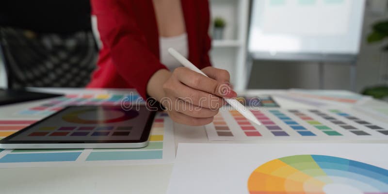 Artistic Exploration and Color Choices. a Designer Focuses on Refining ...